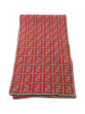 Fendi Zucca Monogram Scarf - Red