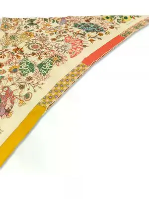 Hermès Floral-print Triangle Scarf - Neutrals