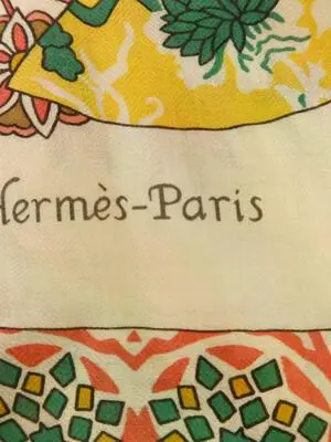 Hermès Floral-print Triangle Scarf - Neutrals