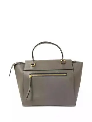 Celine Celine Micro Belt Bag In Grey Grained Leather With Knotted Belt Detail Grey