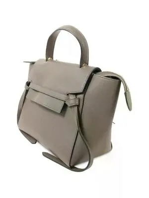 Celine Micro Belt Bag In Grained Leather With Knotted Belt Detail - Grey
