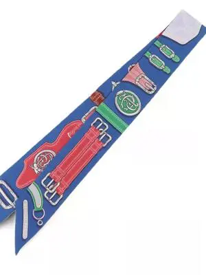Hermès Silk Print Scarf - Blue