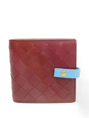 Bottega Veneta Intrecciato Leather Wallet - Red
