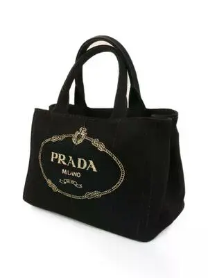 Prada Canapa Tote Bag - Black