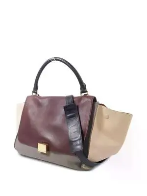 Celine Trapeze Two-way Calfskin Tote Bag - Red