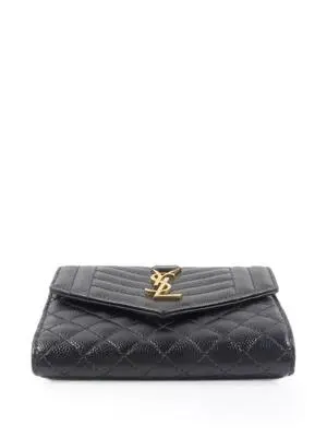 Saint Laurent Cassandre Matelassé Tri-fold Leather Wallet