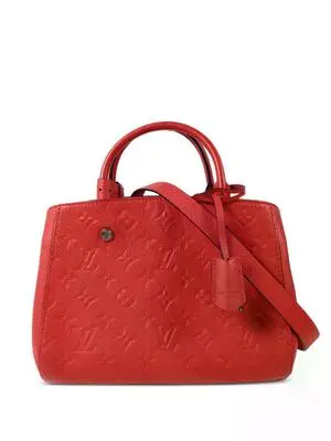 LOUIS VUITTON Louis Vuitton Montaigne MM Monogram Empreinte Tote Bag Red