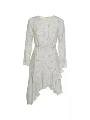 Maje Star-print Asymmetric Ruffle Dress