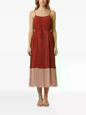 Zimmermann Color-block Pleated Midi Dress - Red