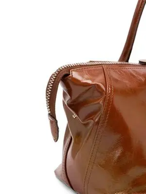 Miu Miu Logo-embossed Leather Tote Bag