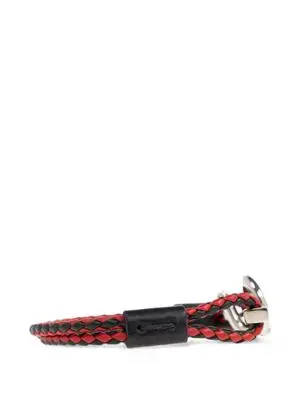 FERRAGAMO Gancini Braided Calf Leather Bracelet
