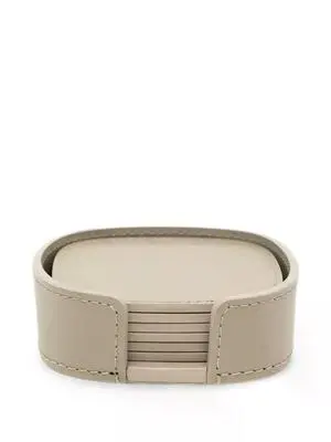 RUDI Acquerello Coaster Holder & 6 Coasters - Neutrals