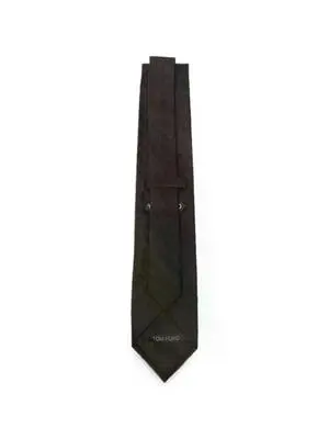 TOM FORD TOM FORD Houndstooth Jacquard Neck Tie Brown