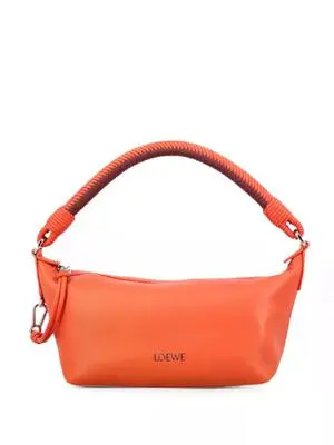 Loewe LOEWE Mini Cala Braided-Handle Leather Tote Bag Orange