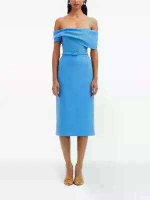 Oscar De La Renta Off-shoulder Draped Midi Dress