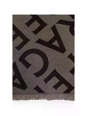 FERRAGAMO Monogram-print Fringed-edge Scarf - Neutrals