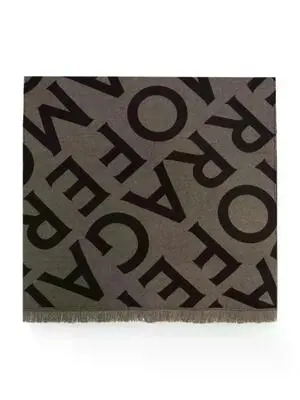 FERRAGAMO Monogram-print Fringed-edge Scarf