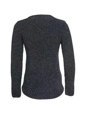 Maje Jefferson Cardigan Navy Blue Lurex Knit