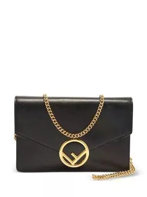 Fendi F Is Leather Clutch Bag - Black