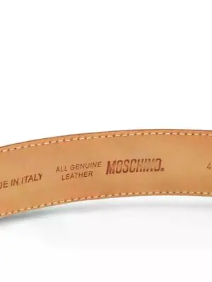 Moschino Plaque Leather Belt
