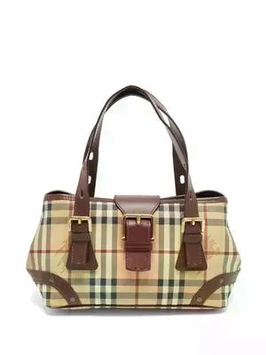 Burberry Haymarket Check Buckle Tote Bag - Neutrals