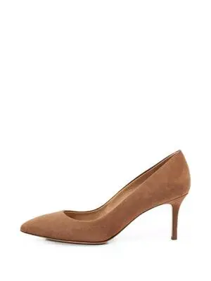 GIANVITO ROSSI Suede Pointed Toe Pumps - Neutrals