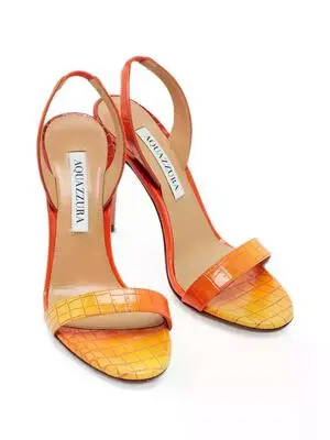 AQUAZZURA Croc-embossed Leather Slingback Stiletto Sandals