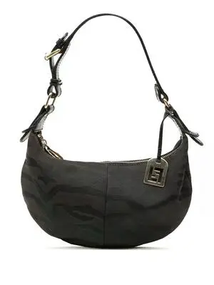 Fendi Zebra Print Canvas Hobo Bag