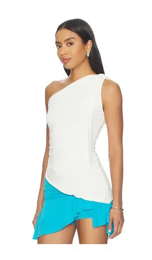MIMCHIK One-shoulder Tie Top - Ivory