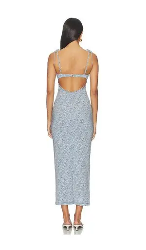 MONTCE Petal Long Slip Dress - Blue