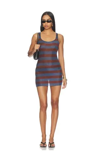SEROYA Benni Metallic Knit Dress - Rust