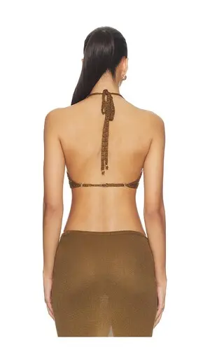FLOOK THE LABEL Kyla Halterneck Top - Brown