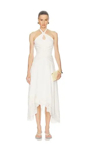 AMUR Romee Embroidered Maxi Dress - White