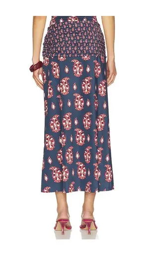 Johanna Ortiz Under The Sun' Paisley Print Ankle Skirt - Navy