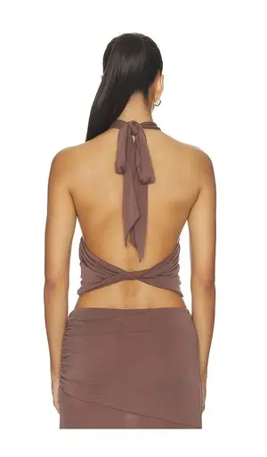 NIA Lucia Halterneck Top - Brown