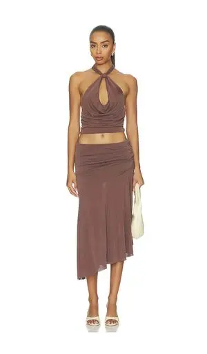NIA Lucia Halterneck Top - Brown