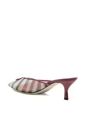 Fendi Striped Tulle Mules