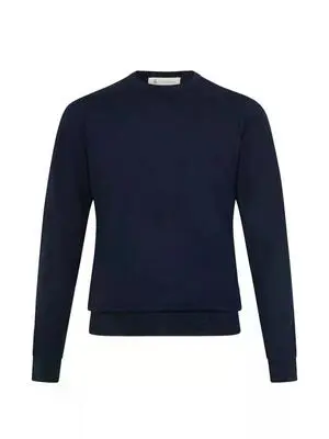 PIACENZA CASHMERE 1733 Merino Wool Crew Neck Jumper - Blue