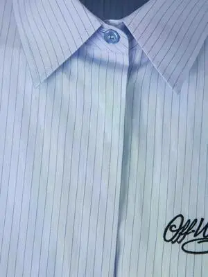 Off-White Striped Embroidered Logo Shirt