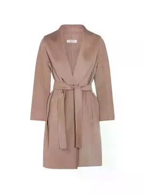 Max Mara Belted Shawl Collar Coat - Neutrals