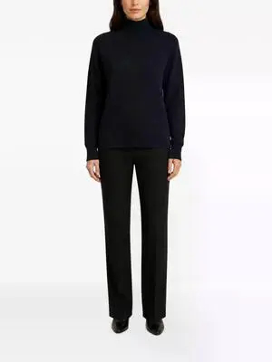 RETORI Retro Mock Neck Fine Knit Sweater - Blue
