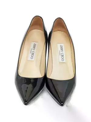JIMMY CHOO Love Patent Leather Pointed Toe Stiletto Heel Pumps - Black