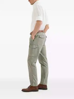 Brunello Cucinelli Garment-dyed Cotton Cargo Trousers
