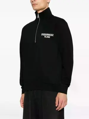 Dsquared2 Logo Print Half-zip Sweatshirt