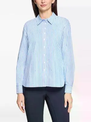 BETTY BARCLAY Crystal Embellished Striped Shirt - Blue