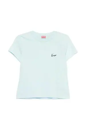 Kenzo Logo Embroidered Crewneck T-shirt - Blue
