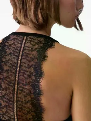 Liu Jo Bodysuit With Lace Insert And V-neckline - Black