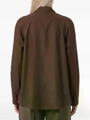 LEMAIRE Ascot Blouse In Washed Cotton Silk - Brown