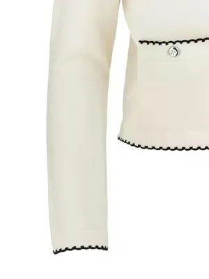 Tory Burch Scallop-trim Button-up Cardigan - Neutrals