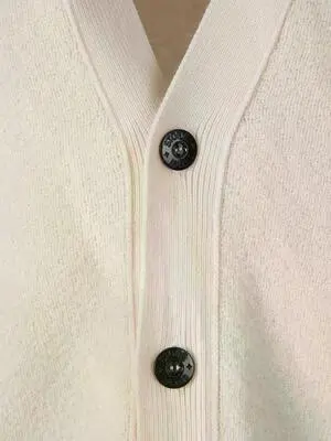 Stone Island Logo Patch V-neck Cardigan - Neutrals